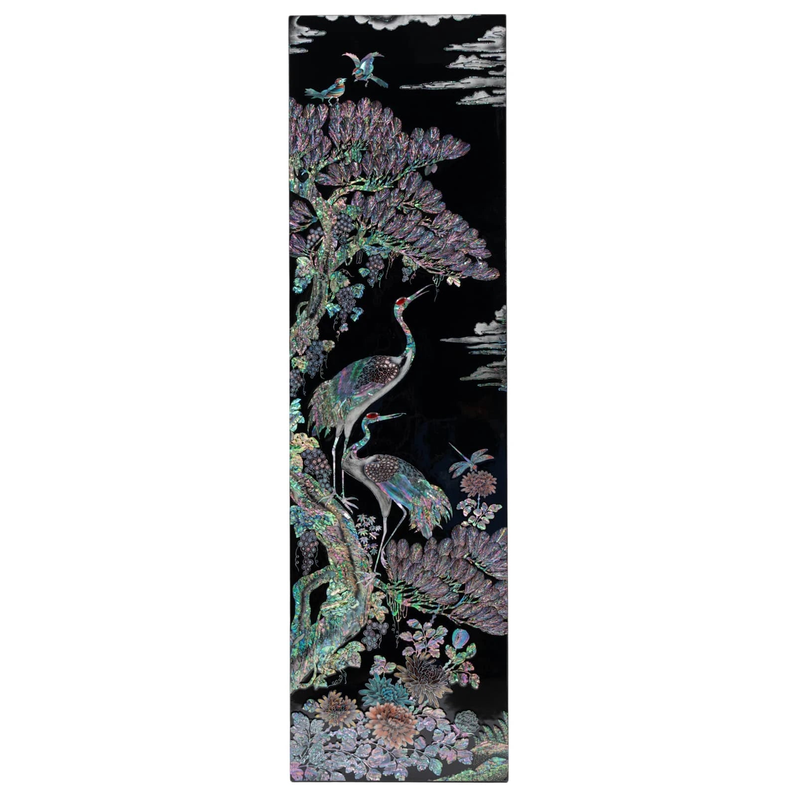 Mother-of-Pearl Wall Panel – Cranes & Flowers Korean Art for Luxury In ...