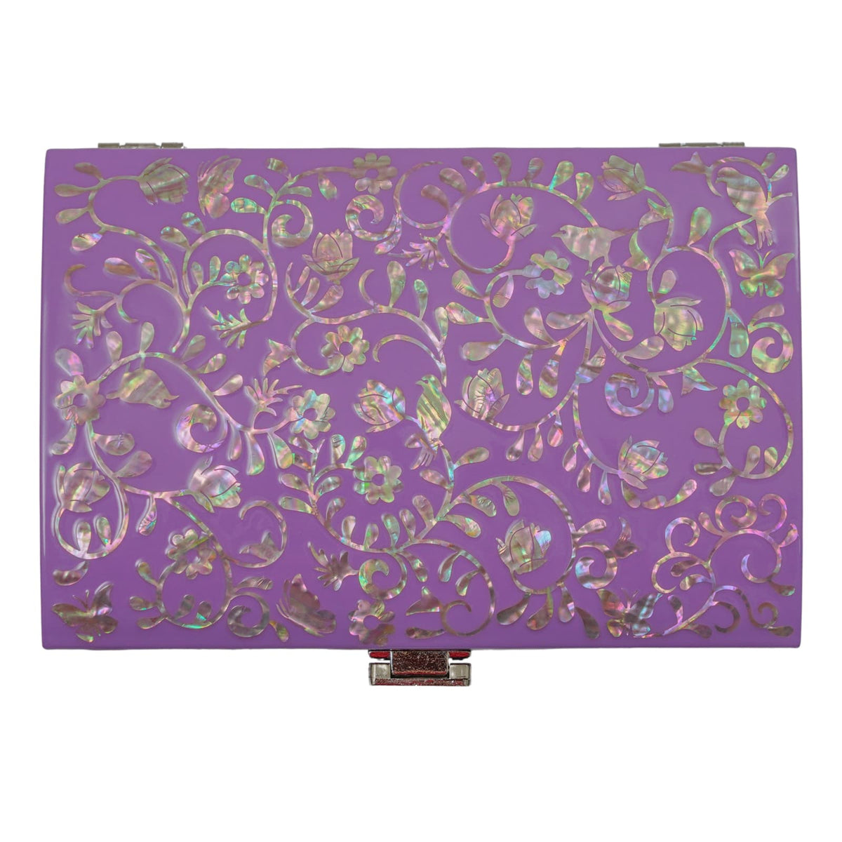 Blossom-Embossed Lavender Box | Mother of Pearl February Mountain